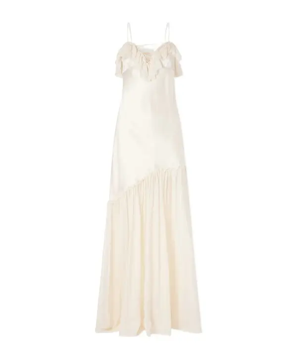 Ulla Johnson Ruched Silk Maxi Dress - No