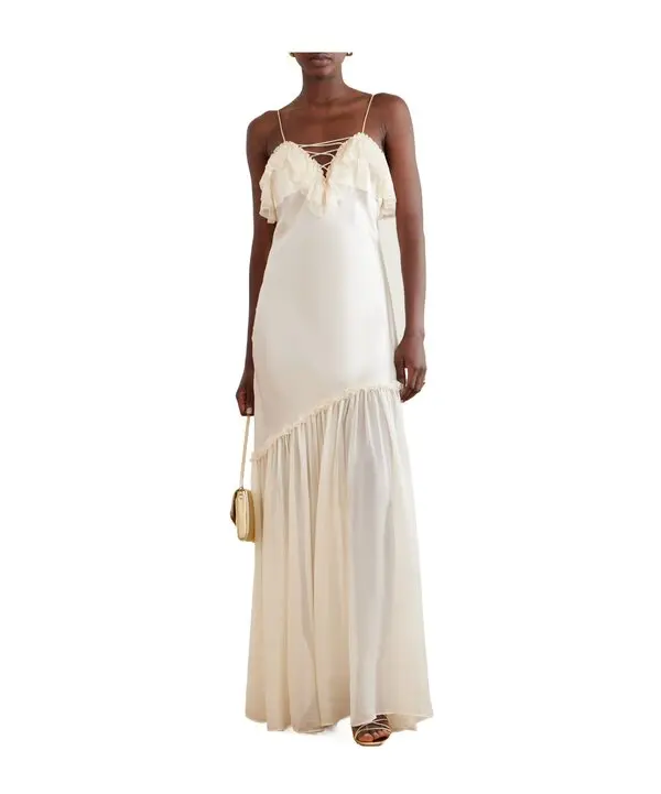 Ulla Johnson Ruched Silk Maxi Dress