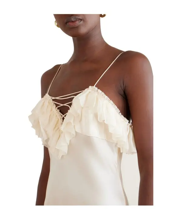 Ulla Johnson Ruched Silk Maxi Dress