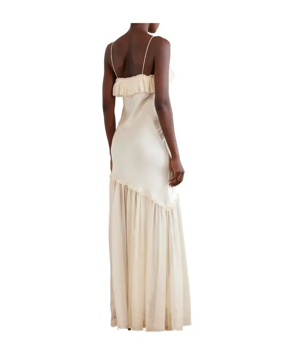 Ulla Johnson Ruched Silk Maxi Dress