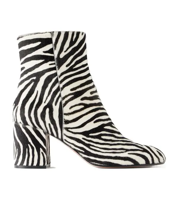 GIANVITO ROSSI Zebra-print Calf Hair Boots - Black