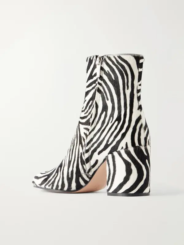 GIANVITO ROSSI Zebra-print Calf Hair Boots