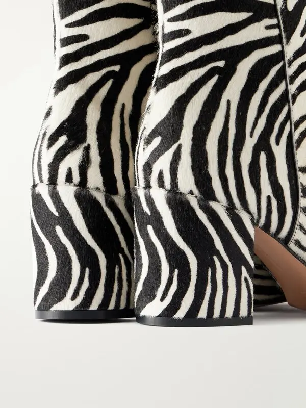 GIANVITO ROSSI Zebra-print Calf Hair Boots
