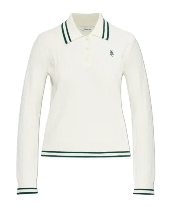 SPORTY  RICH Long-sleeved Polo Shirt
