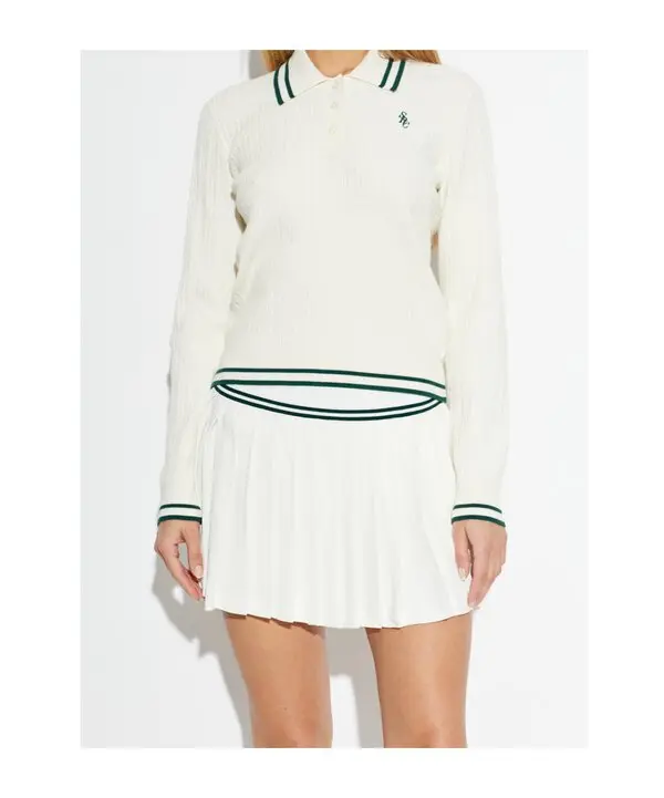 SPORTY  RICH Long-sleeved Polo Shirt