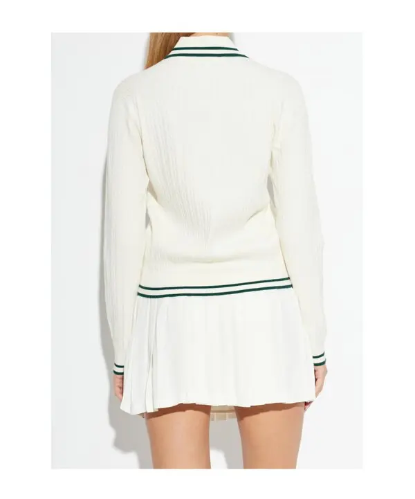 SPORTY  RICH Long-sleeved Polo Shirt
