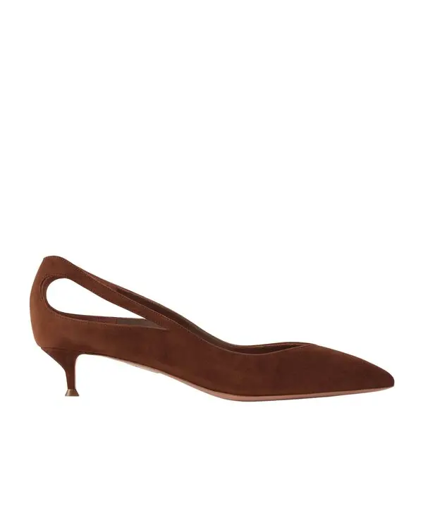 AQUAZZURA Cut-out Suede Pumps - Brown
