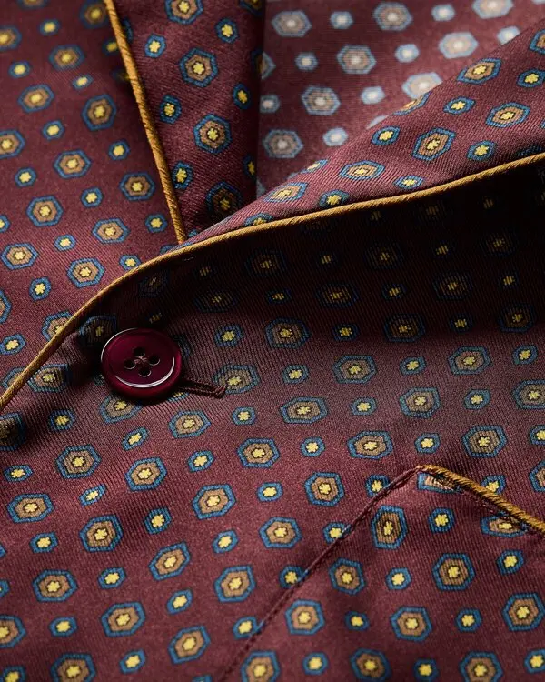Saint Laurent Pajama-style Shirt In Hexagon Silk Twill