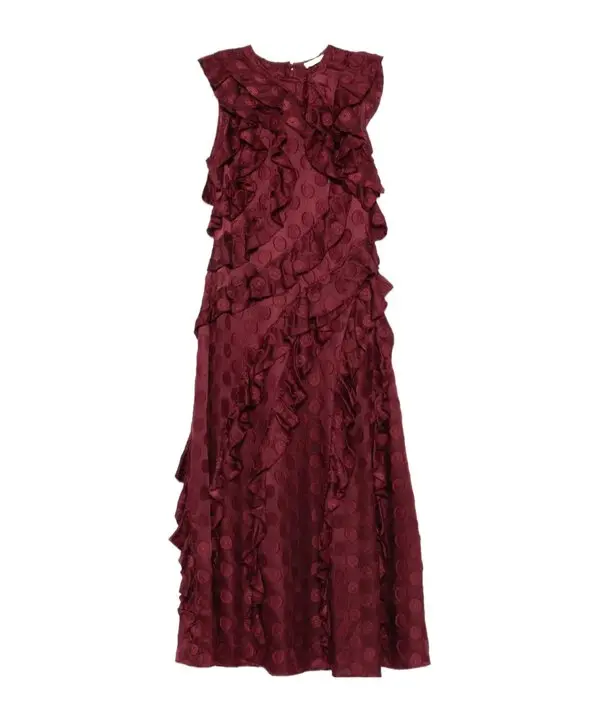 Ulla Johnson Kavita Cascading Ruffled Midi Dress - Brown