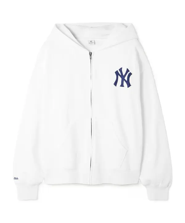 SPORTY  RICH Sporty & Rich Long-sleeved Hooded Sweatshirt With Yankees Logo