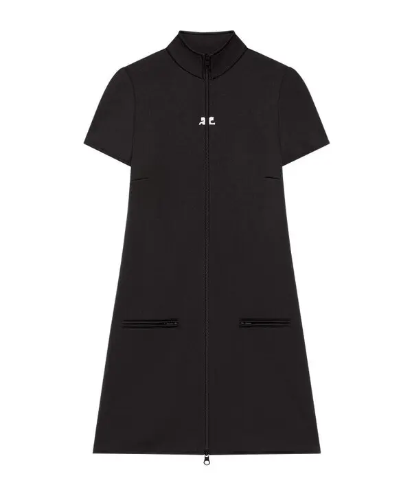 COURREGES Interlock Tracksuit Mini Dress - Black