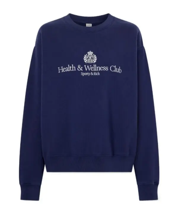 SPORTY  RICH Logo-embroidered Cotton-jersey Sweatshirt