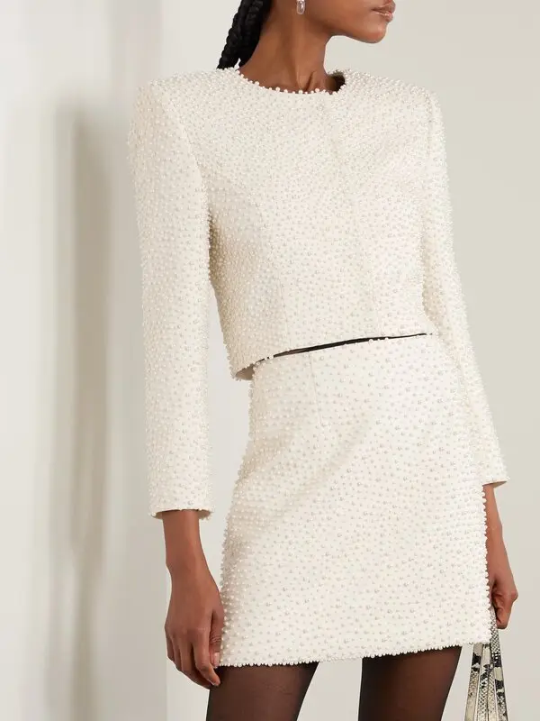 Carolina Herrera Wool Blend Crepe Coat