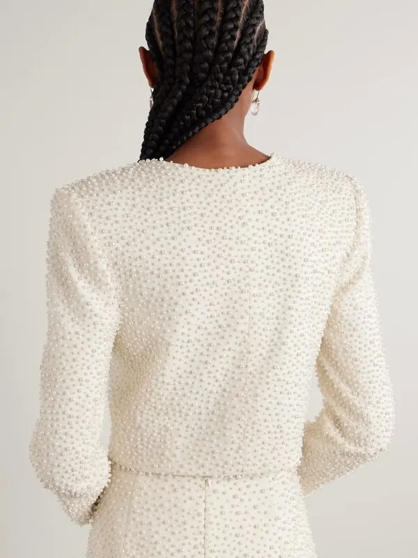 Carolina Herrera Wool Blend Crepe Coat