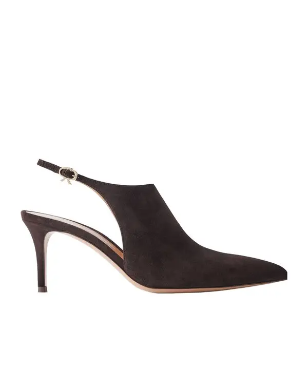 GIANVITO ROSSI Solid Suede Pumps - Black