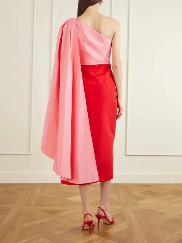 Carolina Herrera Lace-up Color-blocked Dress