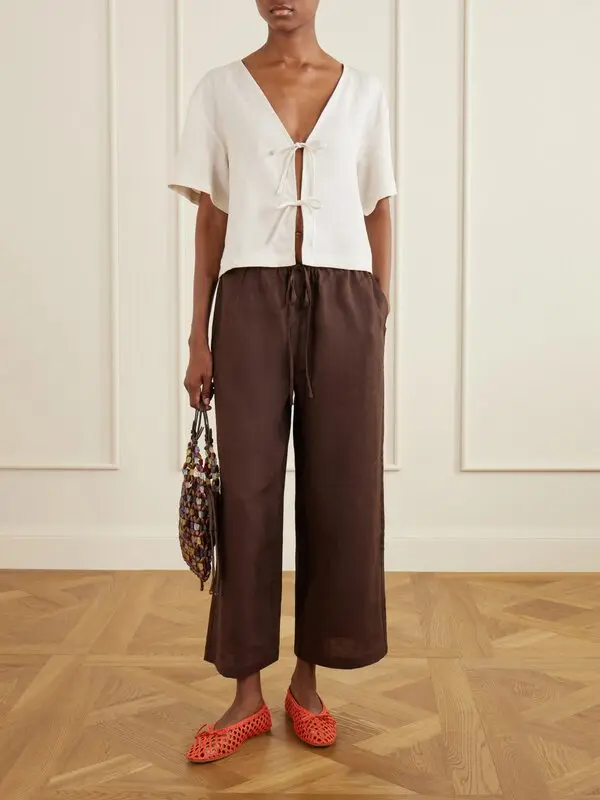 Staud Wide-leg Cropped Trousers