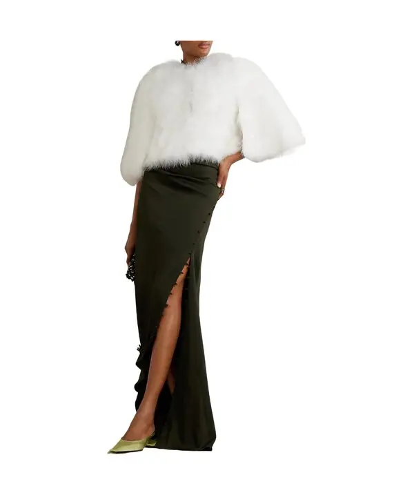 YVES SALOMON Cropped Feather Jacket
