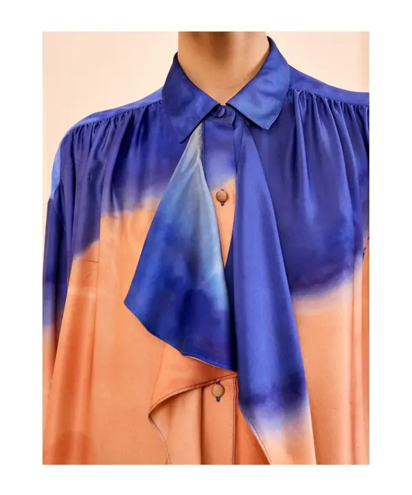 Ulla Johnson Long Sleeve Asymetric Ruffle Blouse