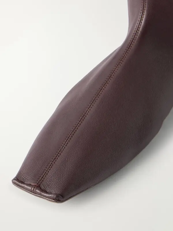 Khaite Solid Leather Ankle Boots