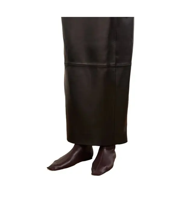 Khaite Solid Leather Ankle Boots