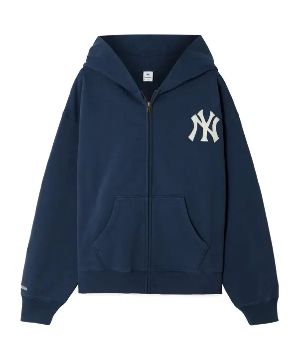 SPORTY  RICH Cotton-jersey Zip-up Hoodie