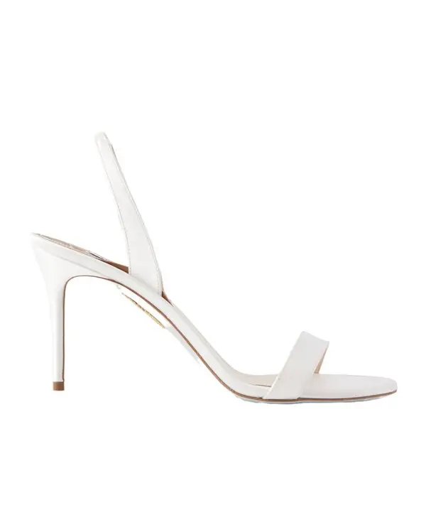 AQUAZZURA Satin Slingback Sandals - White