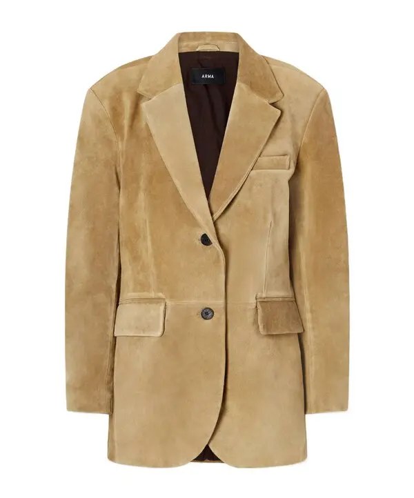 ARMA Suede Suit Jacket - Nude