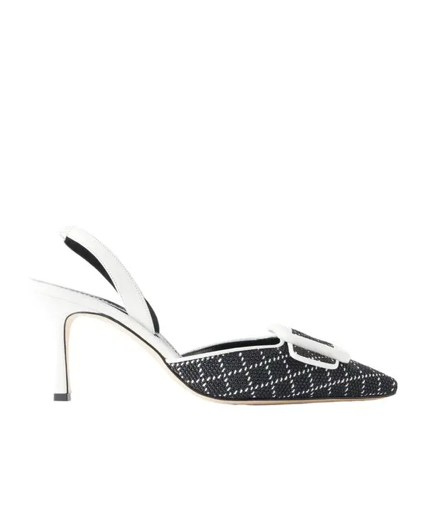 Manolo Blahnik Maysale Slingback High Heels With Buckle Detail - Black