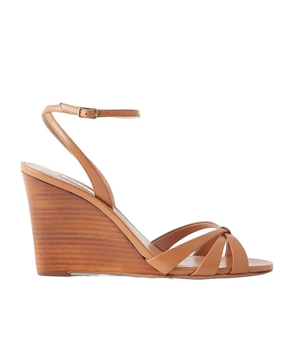 AQUAZZURA Tati 85 Leather Sandals - Brown