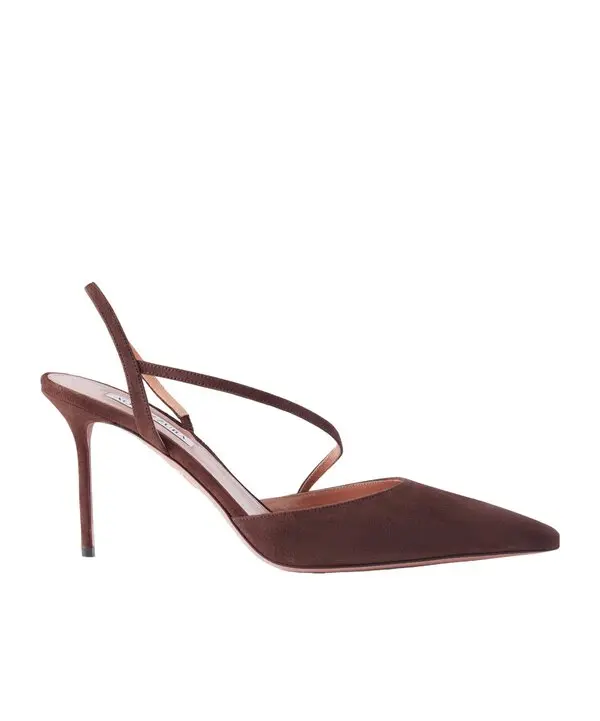AQUAZZURA Dynasty 85 Suede Pump - Red