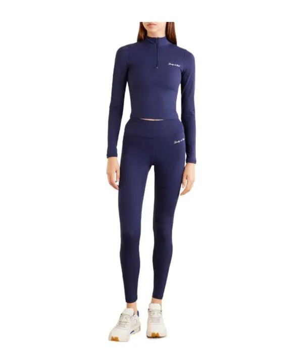 SPORTY  RICH Sporty & Rich Cropped Stretch Jersey Half-zip Jacket
