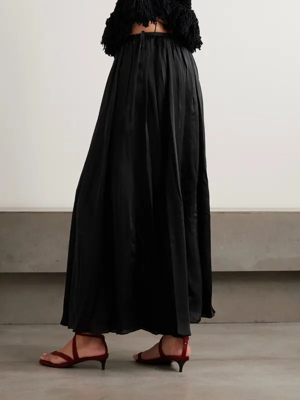 Ulla Johnson Zena Asymmetric Ruffled Pleated Silk-chiffon Midi Skirt