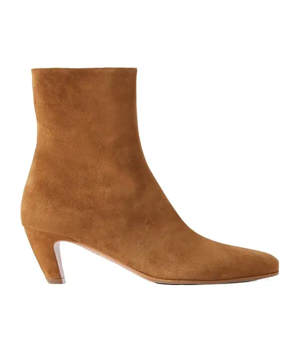 AQUAZZURA Sloan 50 Suede Boots - Brown