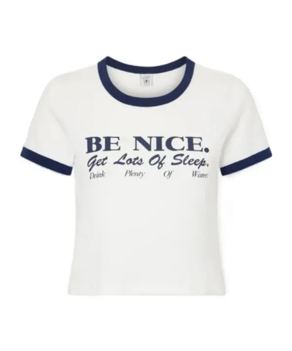SPORTY  RICH Logo-print Ringer T-shirt