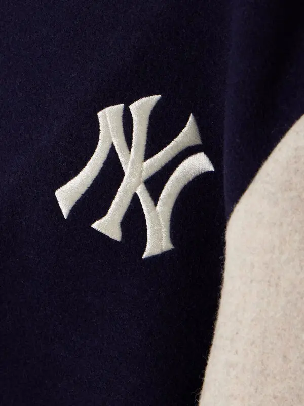 SPORTY  RICH Sporty & Rich Embroidered Wool Felt Bomber Jacket
