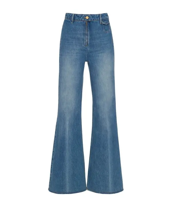 Ulla Johnson High-waisted Wide-leg Flare Jeans - Blue