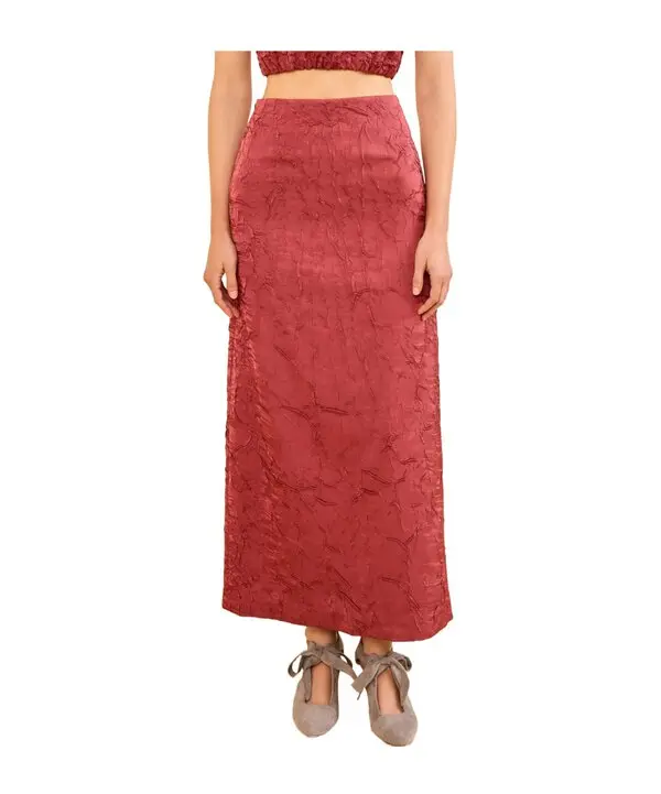 Ulla Johnson Inez Satin Pencil Skirt - Fig Color