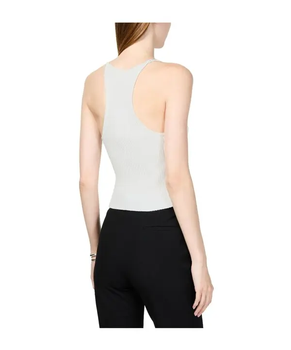 COURREGES Sleeveless Ribbed Tank Top