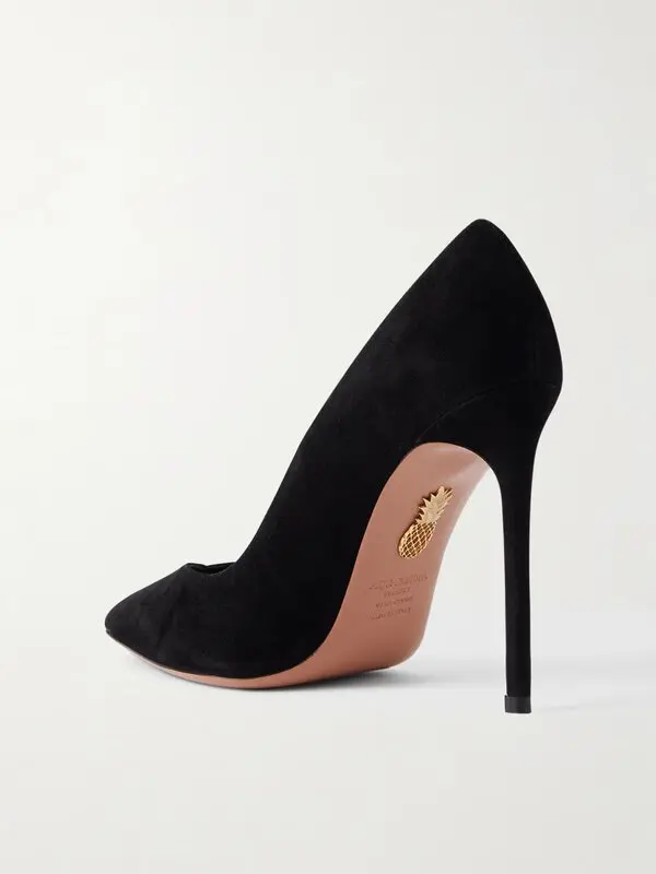 AQUAZZURA Mesh-paneled Suede Pumps