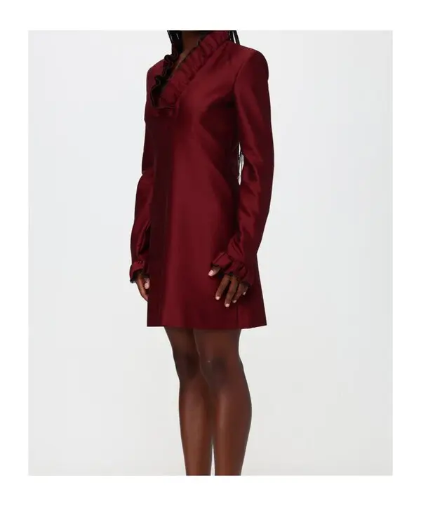 Alberta Ferretti Long-sleeved Dress With Ruffle Detailing