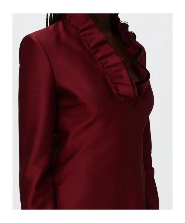 Alberta Ferretti Long-sleeved Dress With Ruffle Detailing