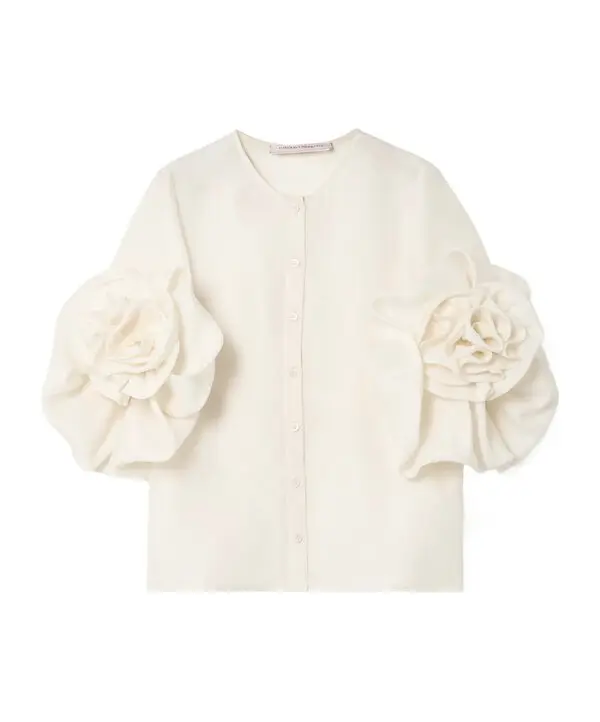 Carolina Herrera Pleated Shirt - White