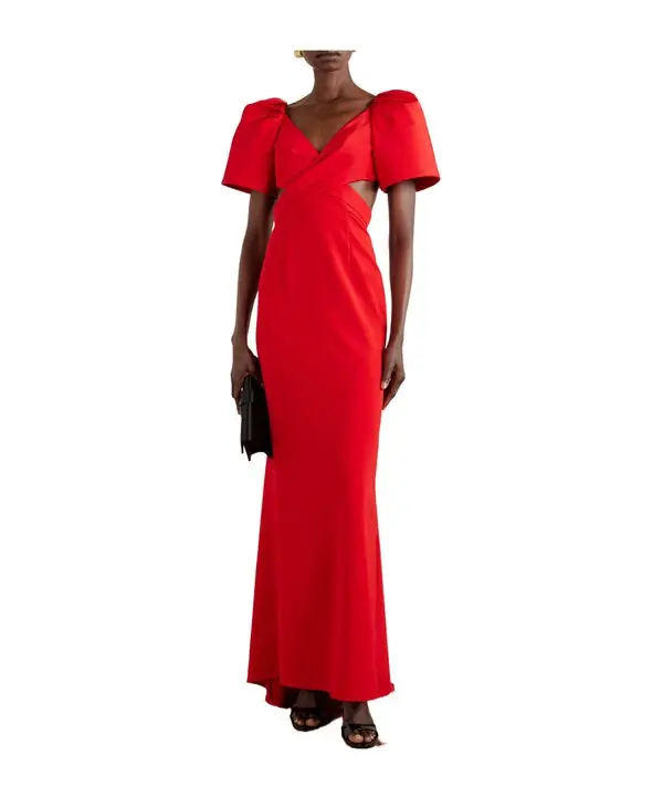 Carolina Herrera Cut-out Silk-faille And Crepe Gown