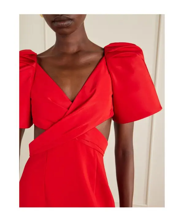 Carolina Herrera Cut-out Silk-faille And Crepe Gown