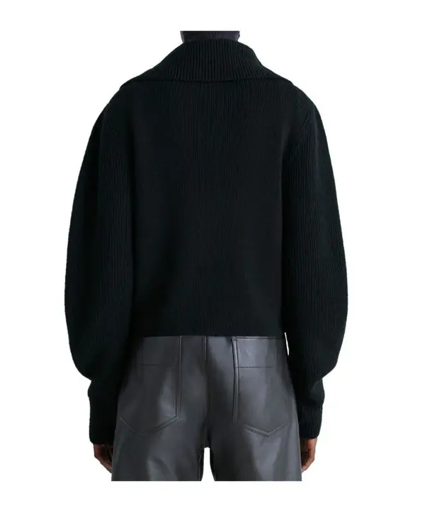 LEMAIRE Ribbed Zip-up Turtleneck Sweater