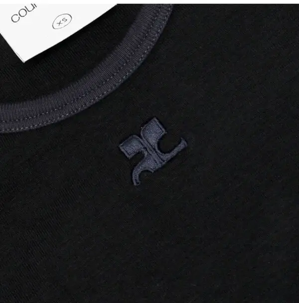 COURREGES Short-sleeved Crewneck T-shirt With Logo