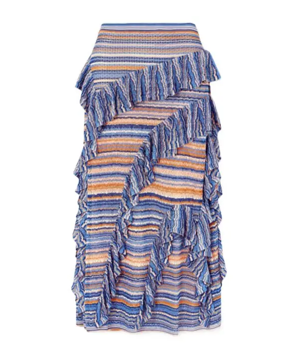 Ulla Johnson Ruffled Knit Midi Skirt - Purple
