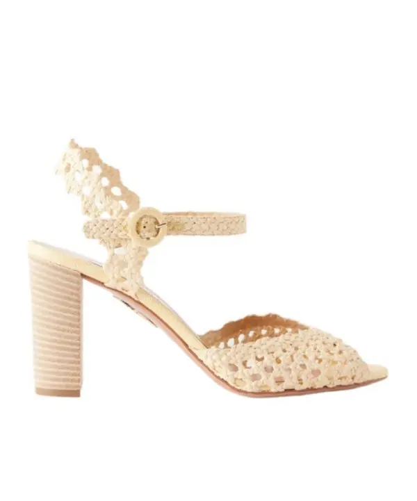 AQUAZZURA Woven-design Buckle-fastening Sandals - Nude