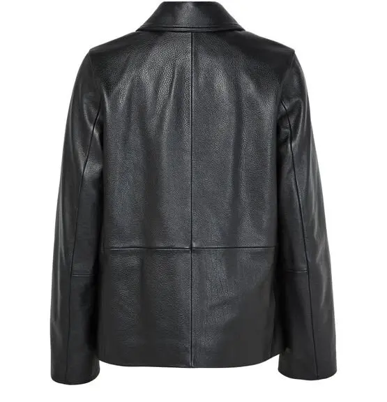 TOTEME Long-sleeved Leather Jacket With Lapel Collar